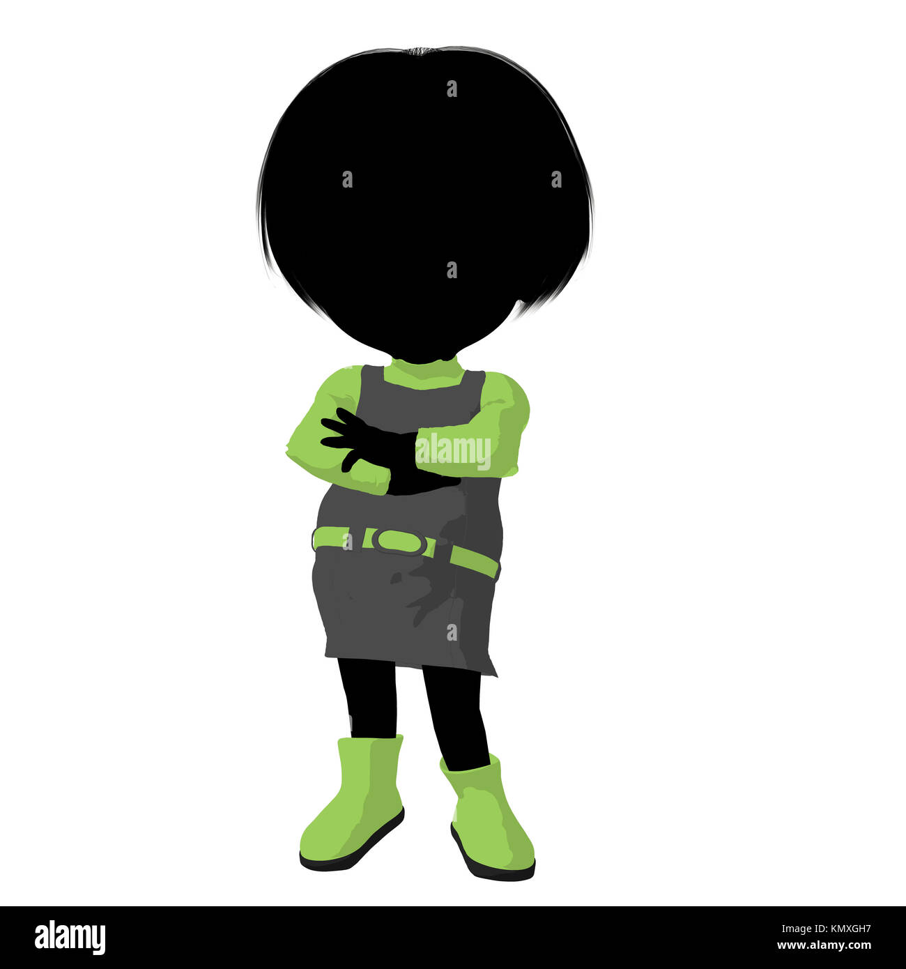 Little go go dancer girl on a white background Stock Photo - Alamy