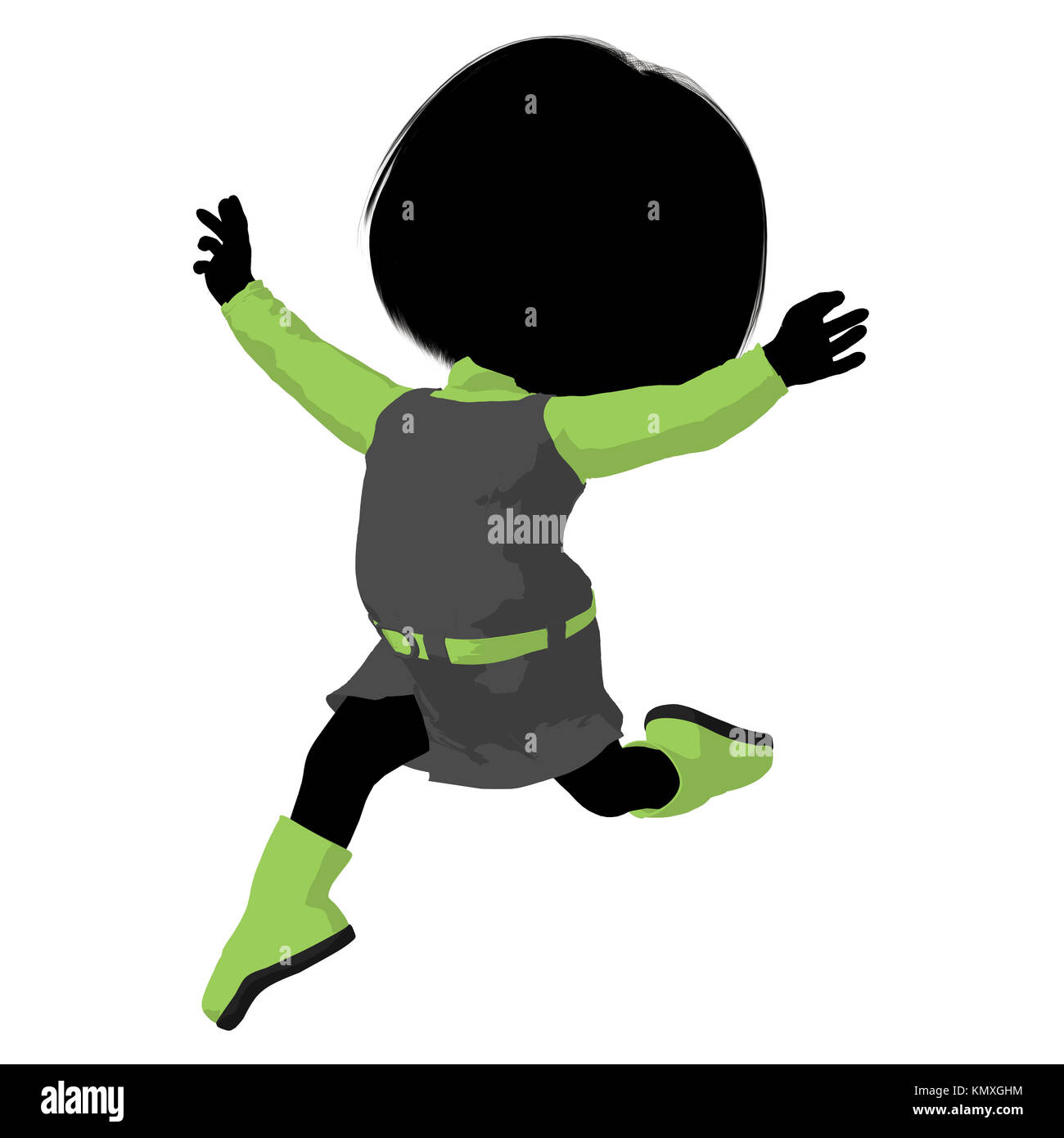 Little go go dancer girl on a white background Stock Photo - Alamy