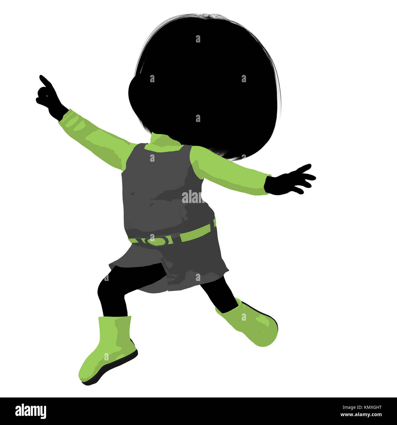 Little go go dancer girl on a white background Stock Photo - Alamy