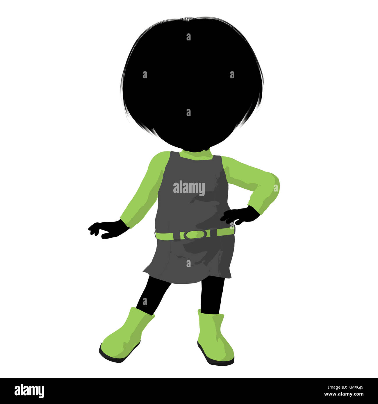 Little go go dancer girl on a white background Stock Photo - Alamy