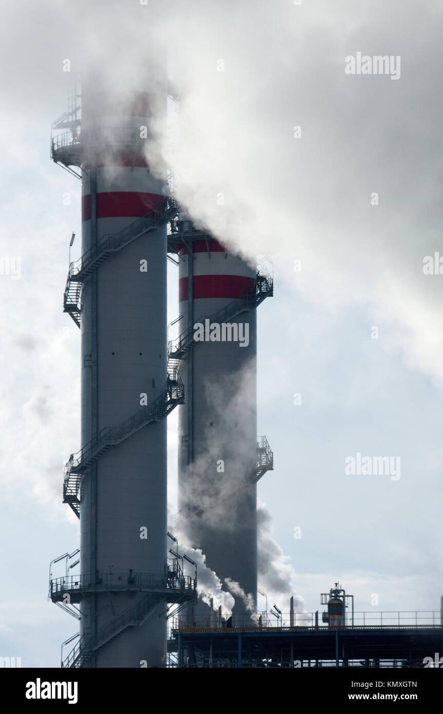 Factory silhouette pollution smokestacks hi-res stock photography and ...