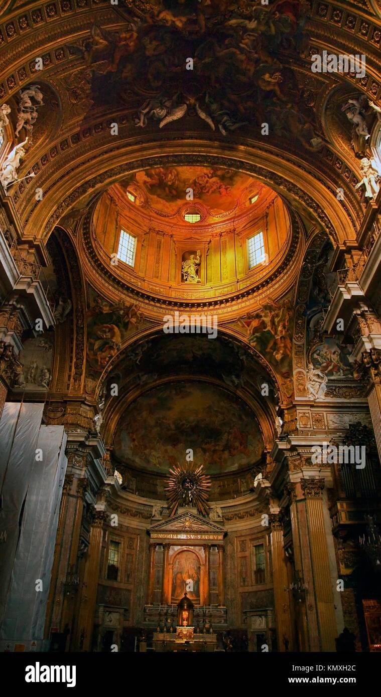Dome Of The Church Of The Gesu In Rome High Resolution Stock ...