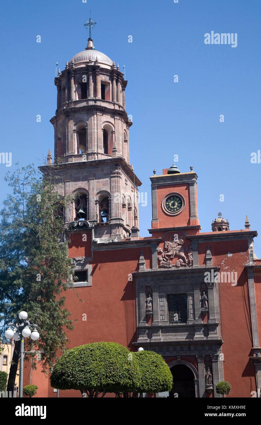 Templo de San Francisco, Church, Queretaro, Mexico from Plaza Stock ...