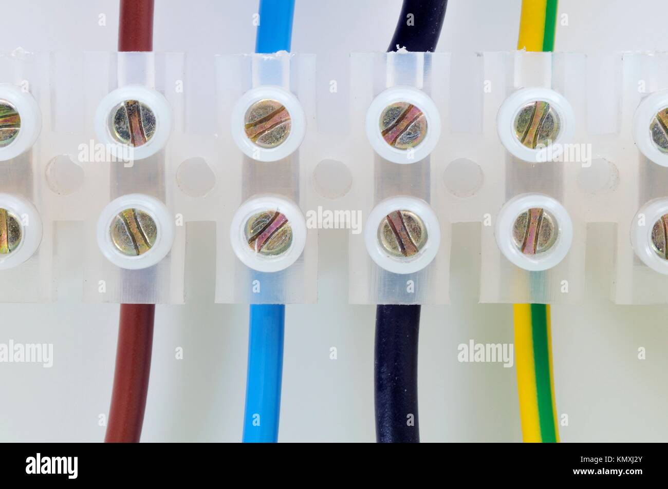 luster terminal or lustre terminal with cables Stock Photo - Alamy