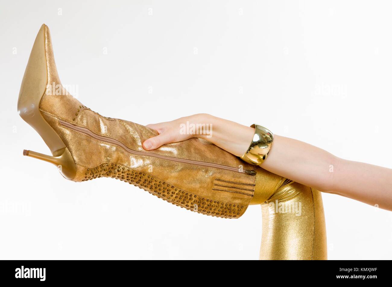 Golden boot shoe hi-res stock photography and images - Alamy