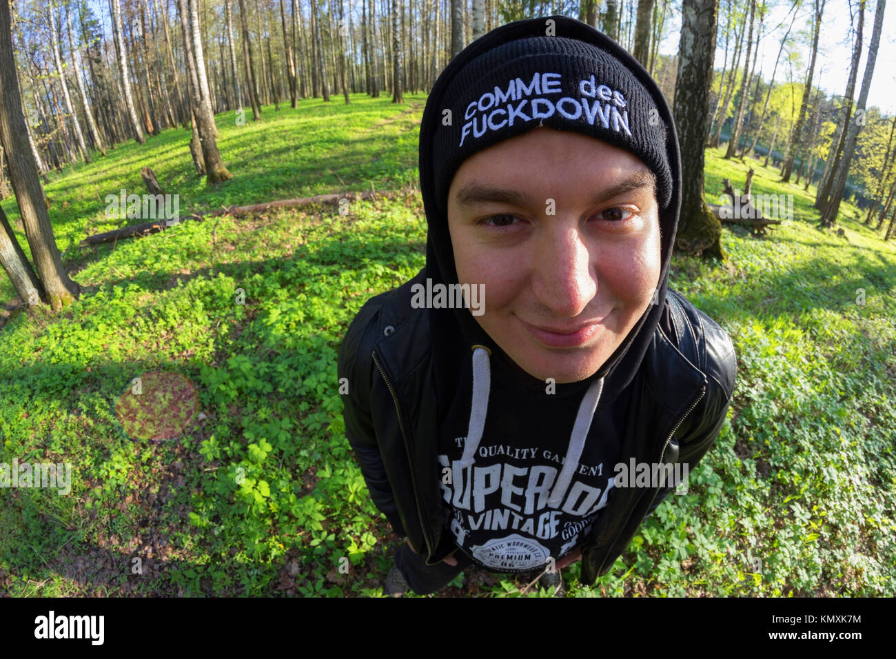 Man face in fisheye lens hi-res stock photography and images - Alamy