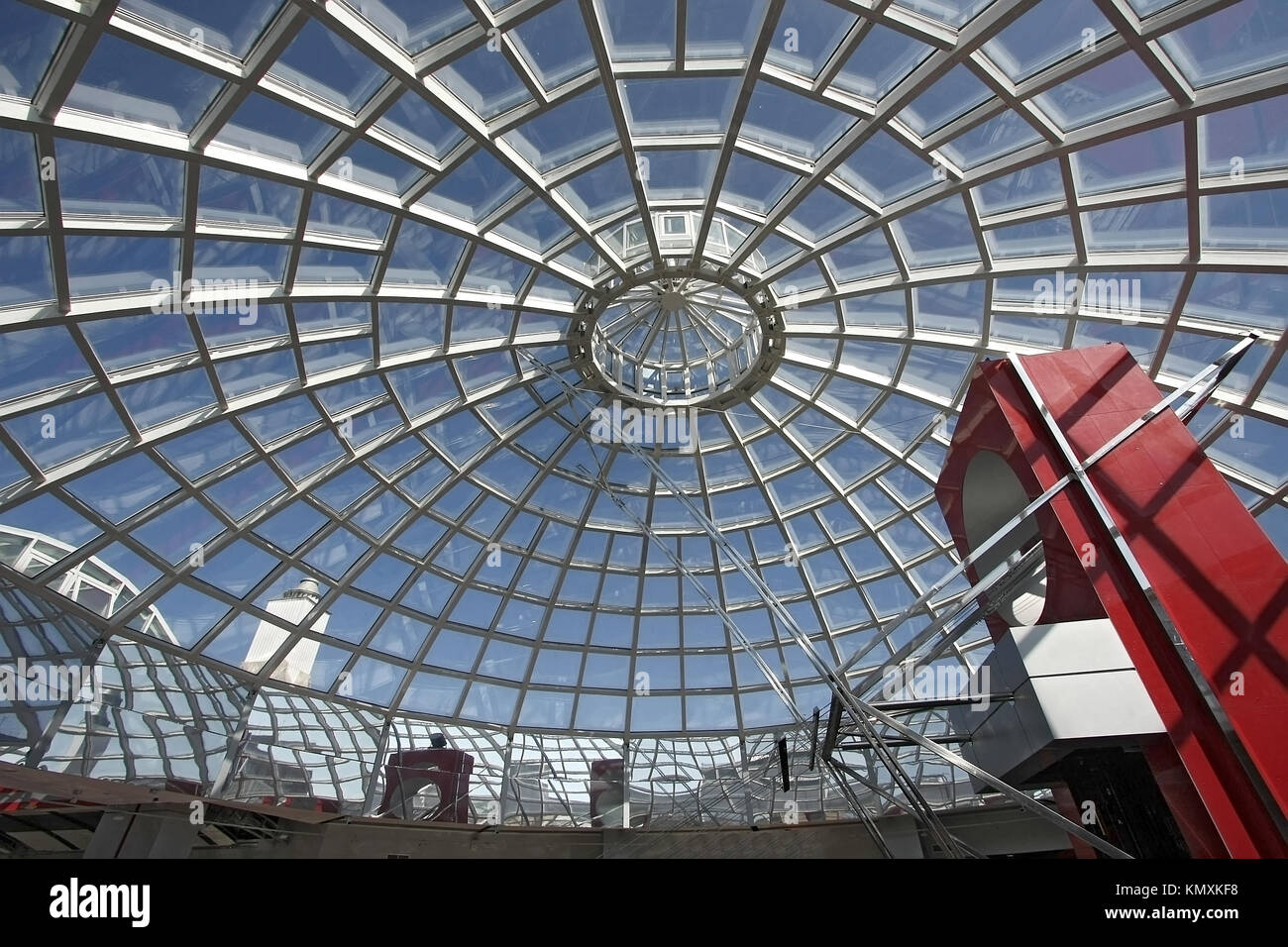 Fragment of a dome from glass and a steel in style hi-tech Stock Photo ...