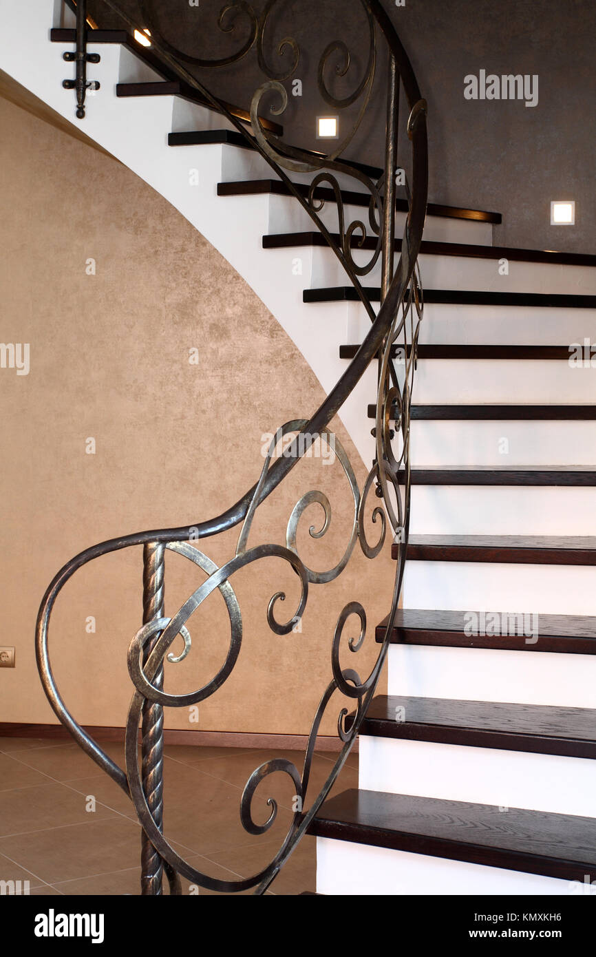 Hall with a column and a ladder Stock Photo - Alamy