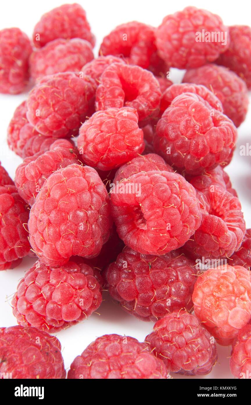 Raspberries on coloured background hi-res stock photography and images ...