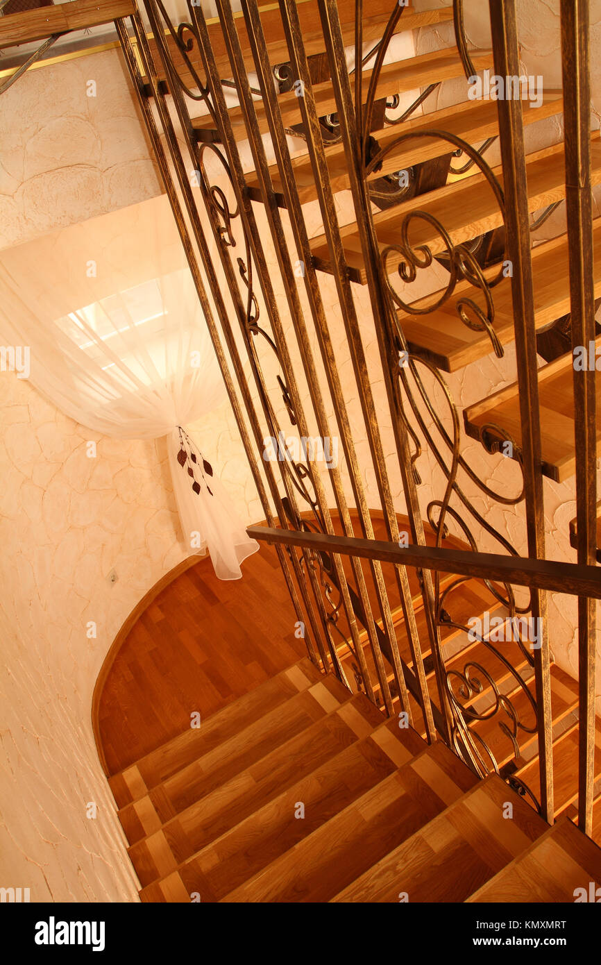 view of a window with a beautiful curtain from a ladder from top to ...