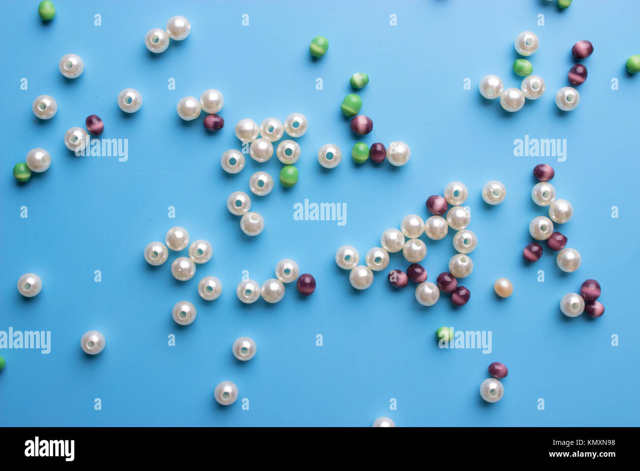 Beads Background. Retro Top View Colorful Bead Heap. blue background ...
