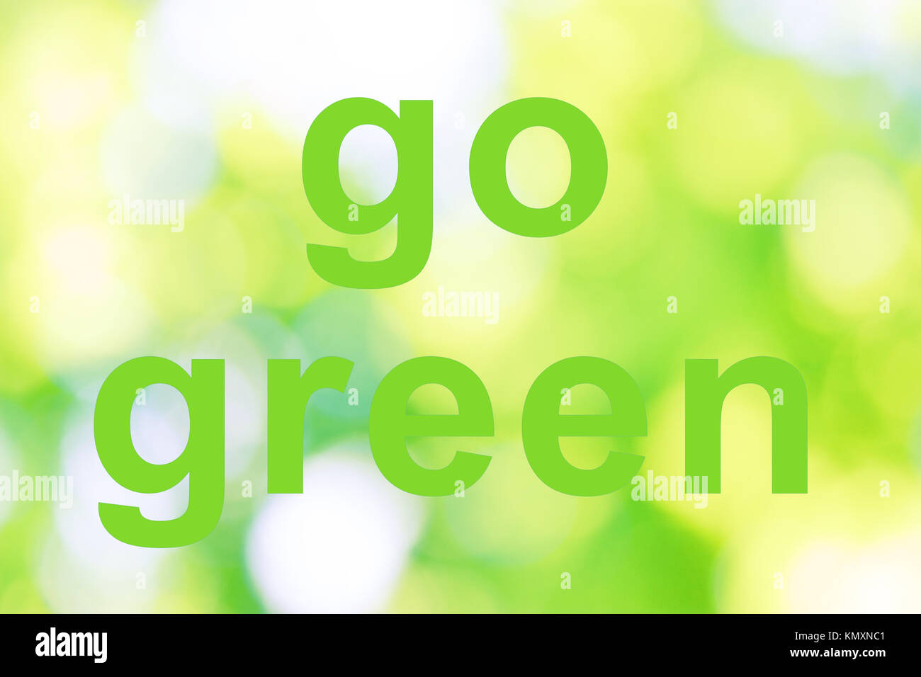 go green words on green background. ecology concept Stock Photo - Alamy