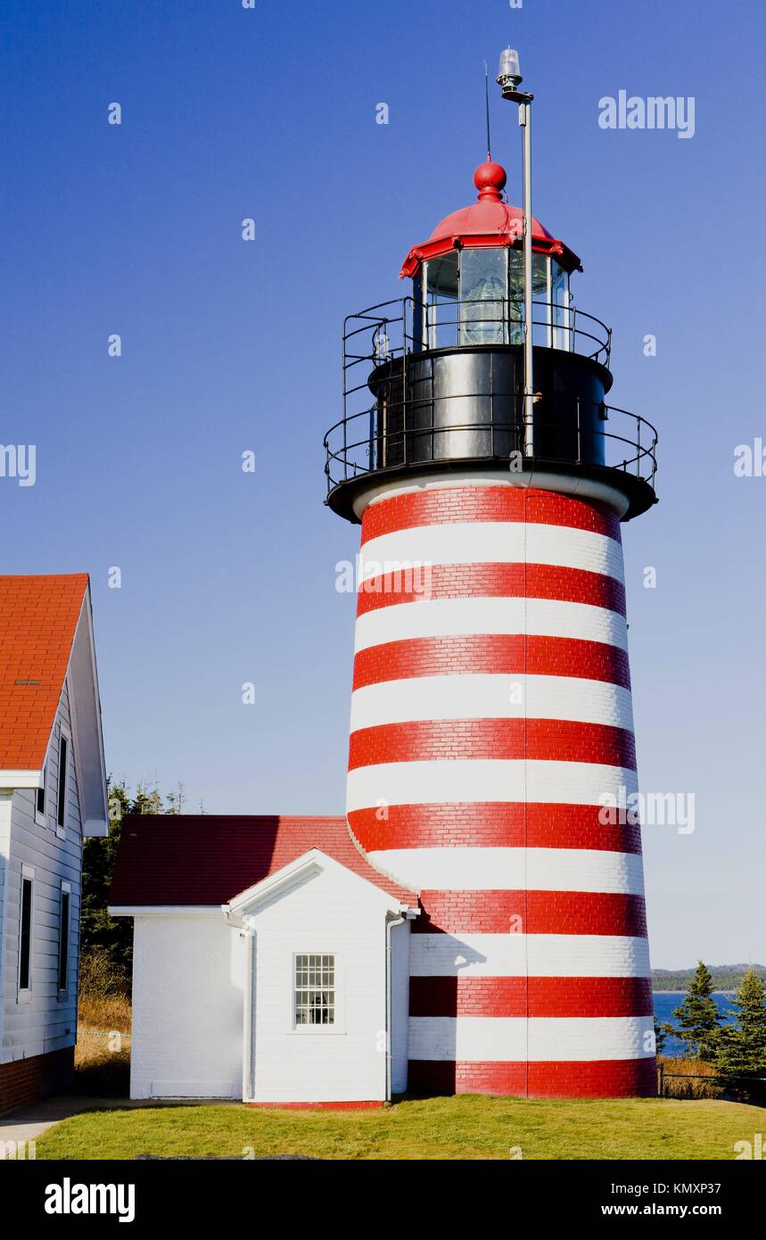 West Quoddy Head Lighthouse, Maine, USA Stock Photo - Alamy
