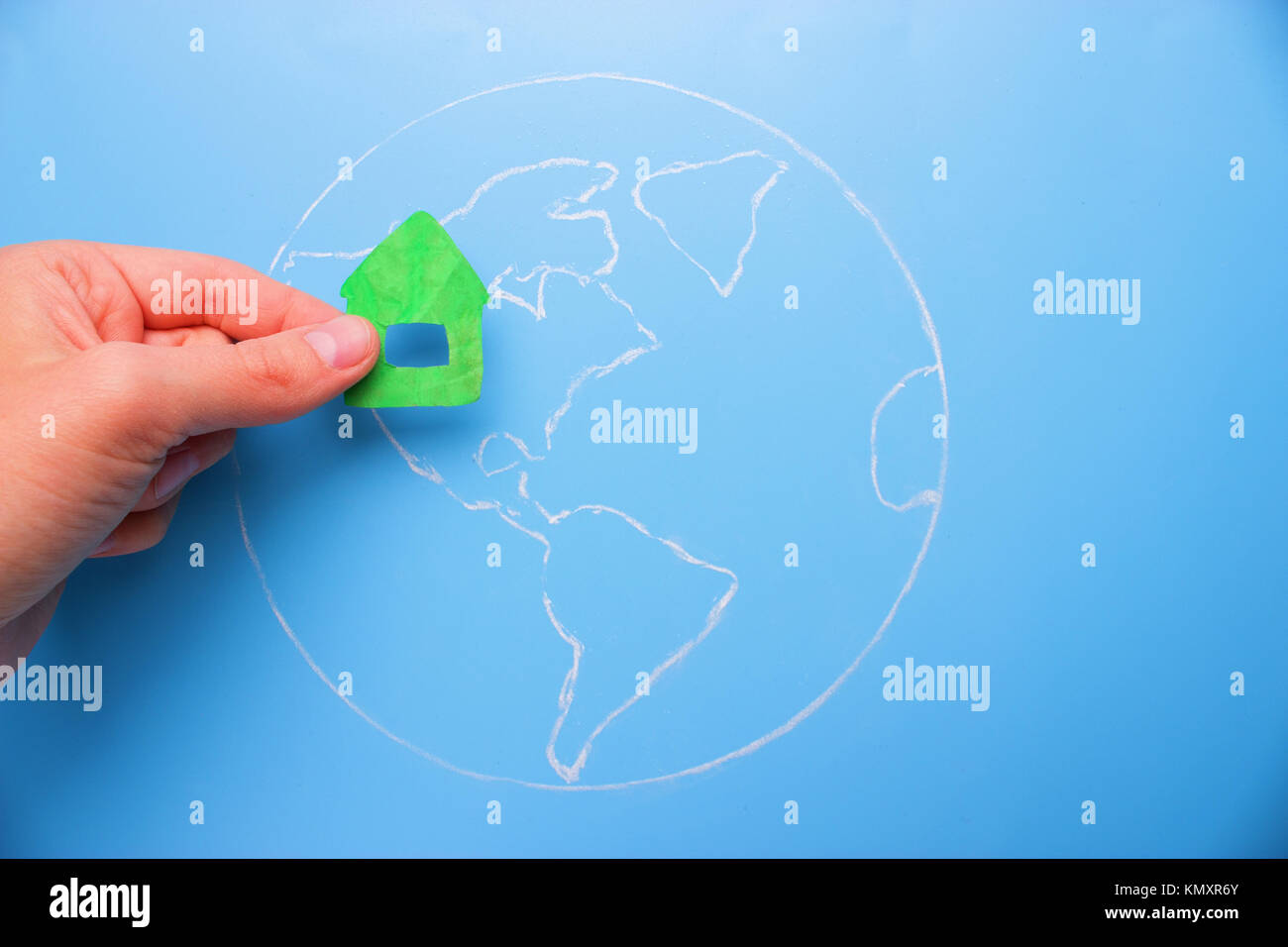 green house on the earth. eco house concept Stock Photo - Alamy