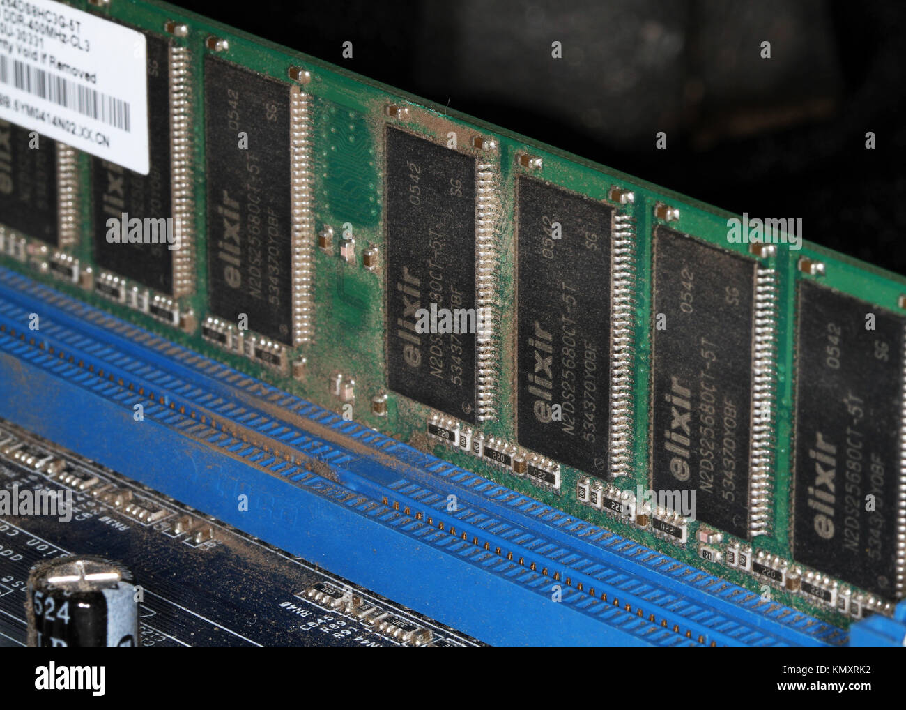 Very dirty components inside industrial desktop computer Stock Photo ...