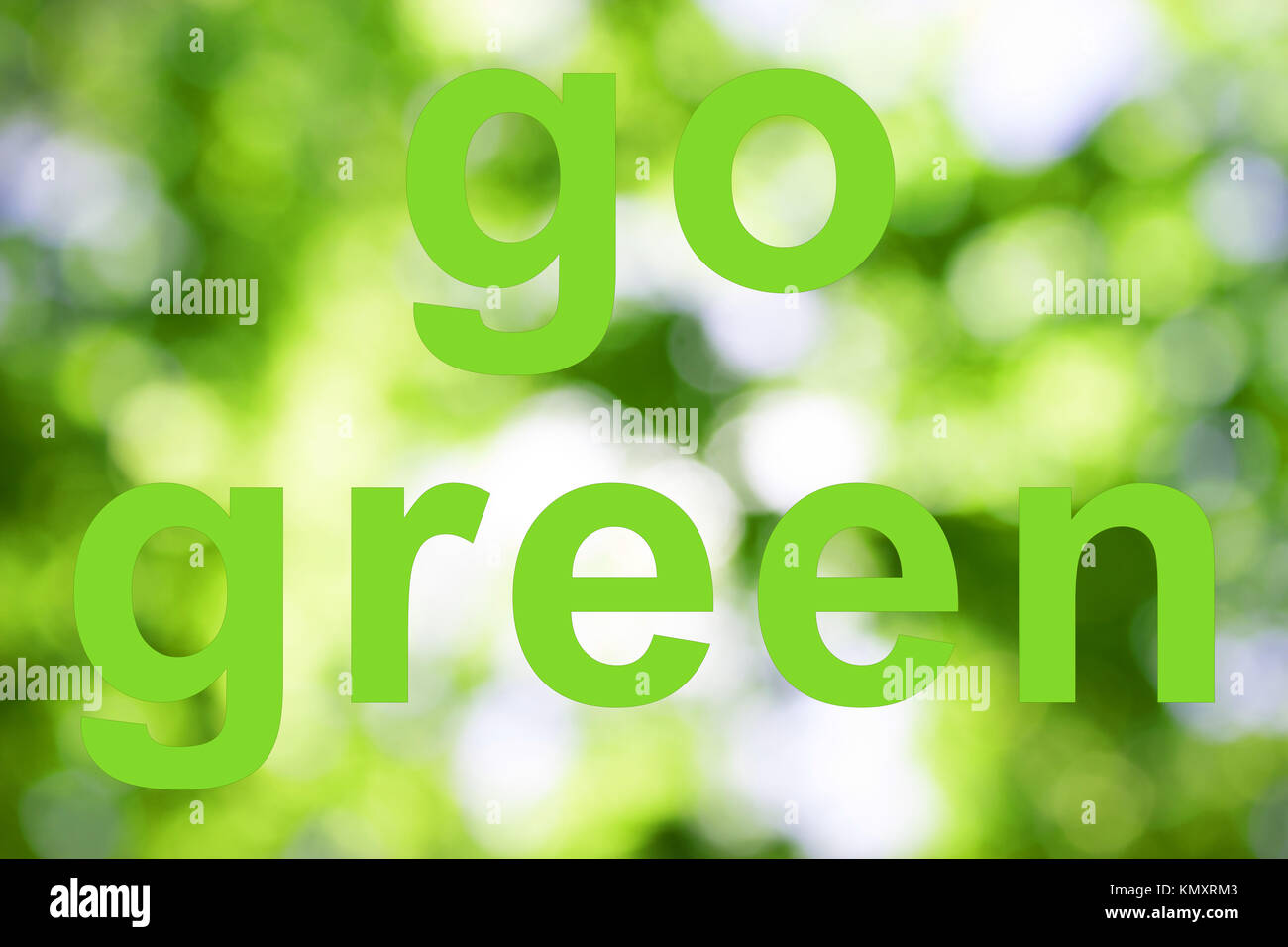go green words on green background. ecology concept Stock Photo - Alamy