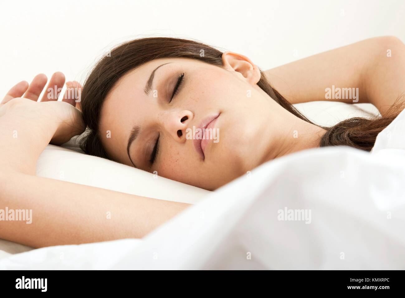 Beautiful young woman sleeping Stock Photo - Alamy Beautiful young woman sleeping Stock Photo - Alamy