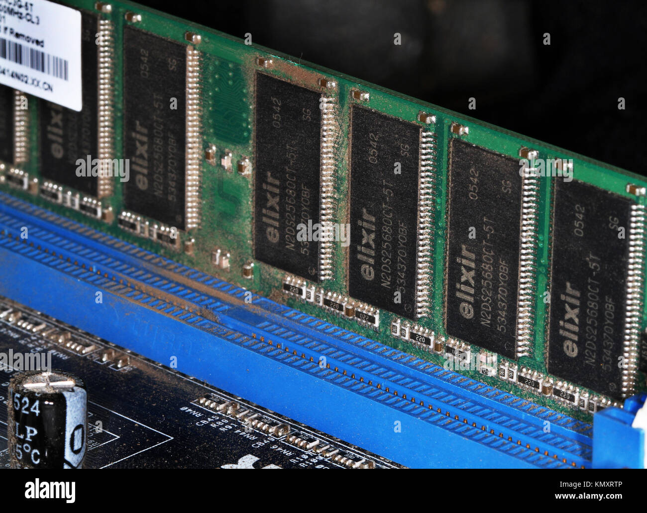 Very dirty components inside industrial desktop computer Stock Photo ...