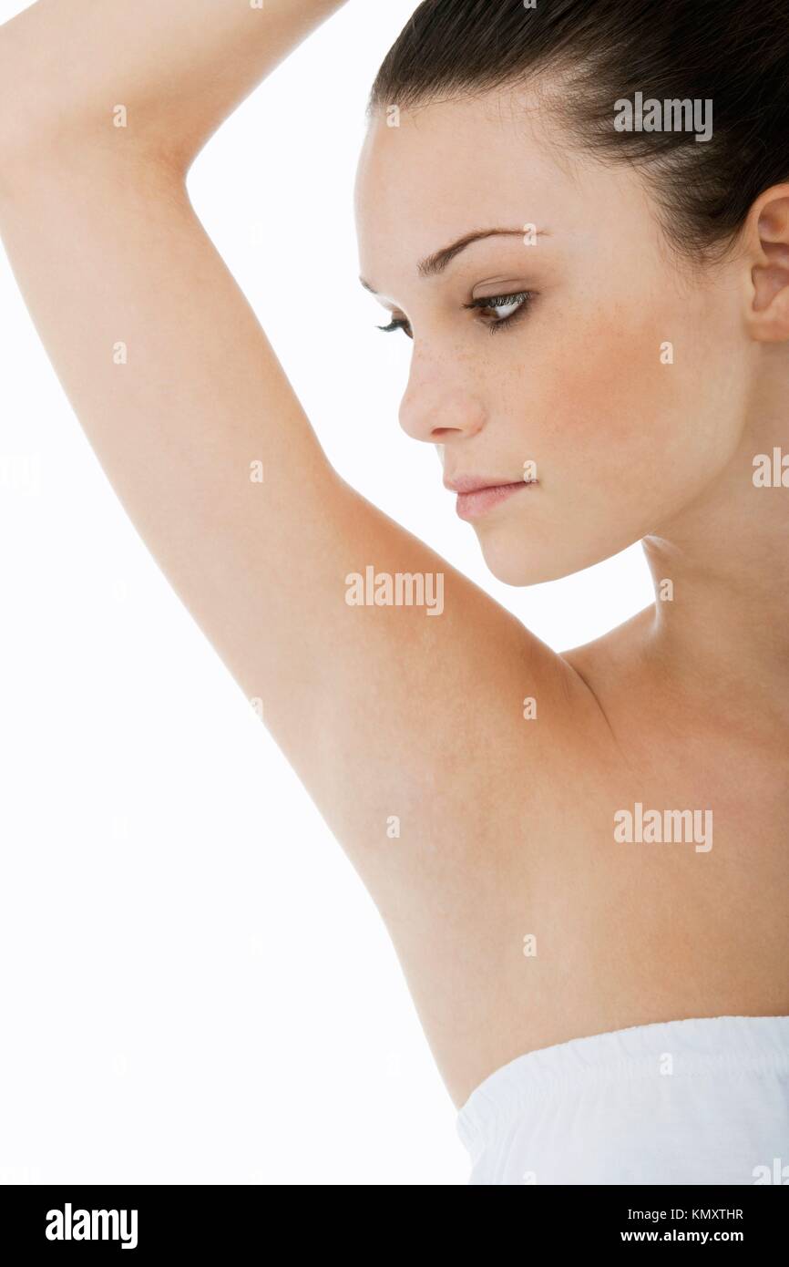 Beautiful Young Woman Looking Armpit High Resolution Stock Photography ...