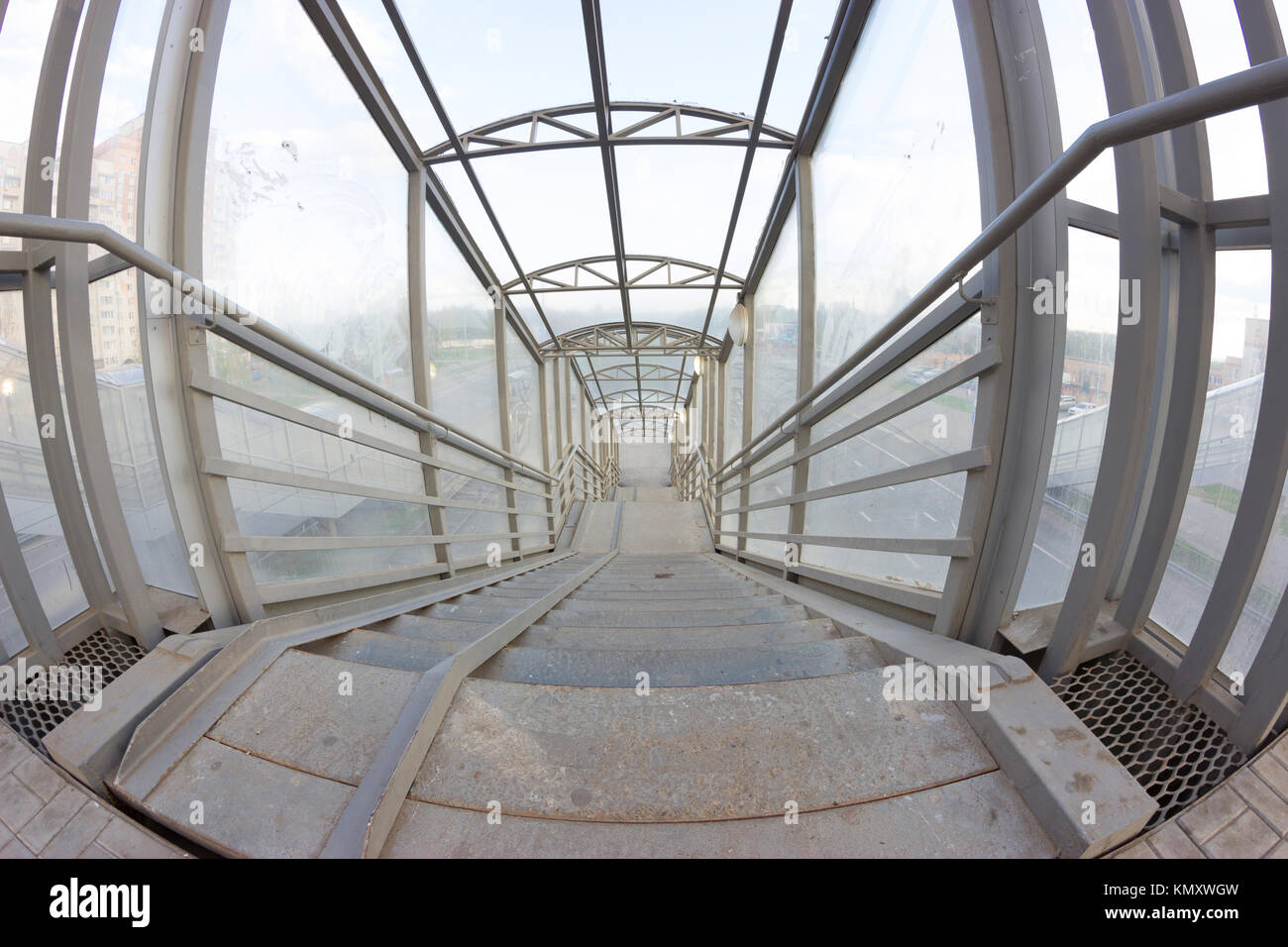 corridor of modern office building. going down Stock Photo - Alamy