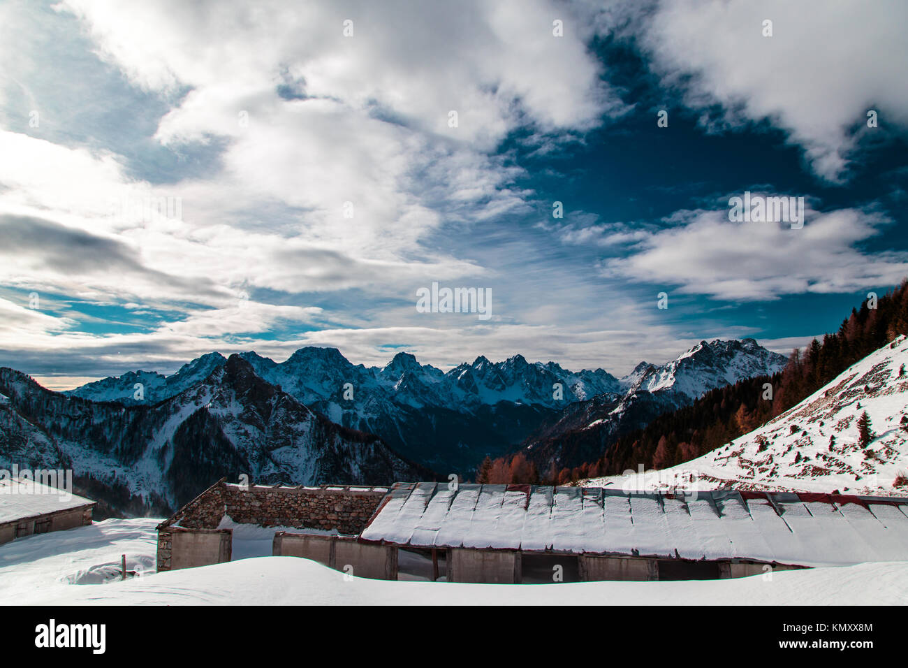 winter day in the italian alps after a snowfall Stock Photo - Alamy