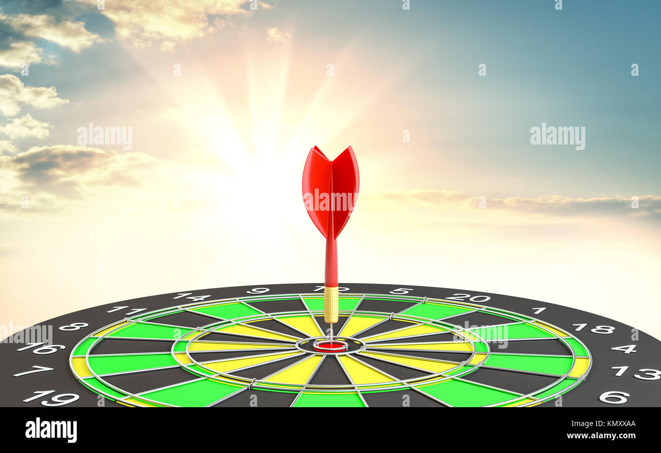 Target dart with arrow. 3d illustration Stock Photo - Alamy