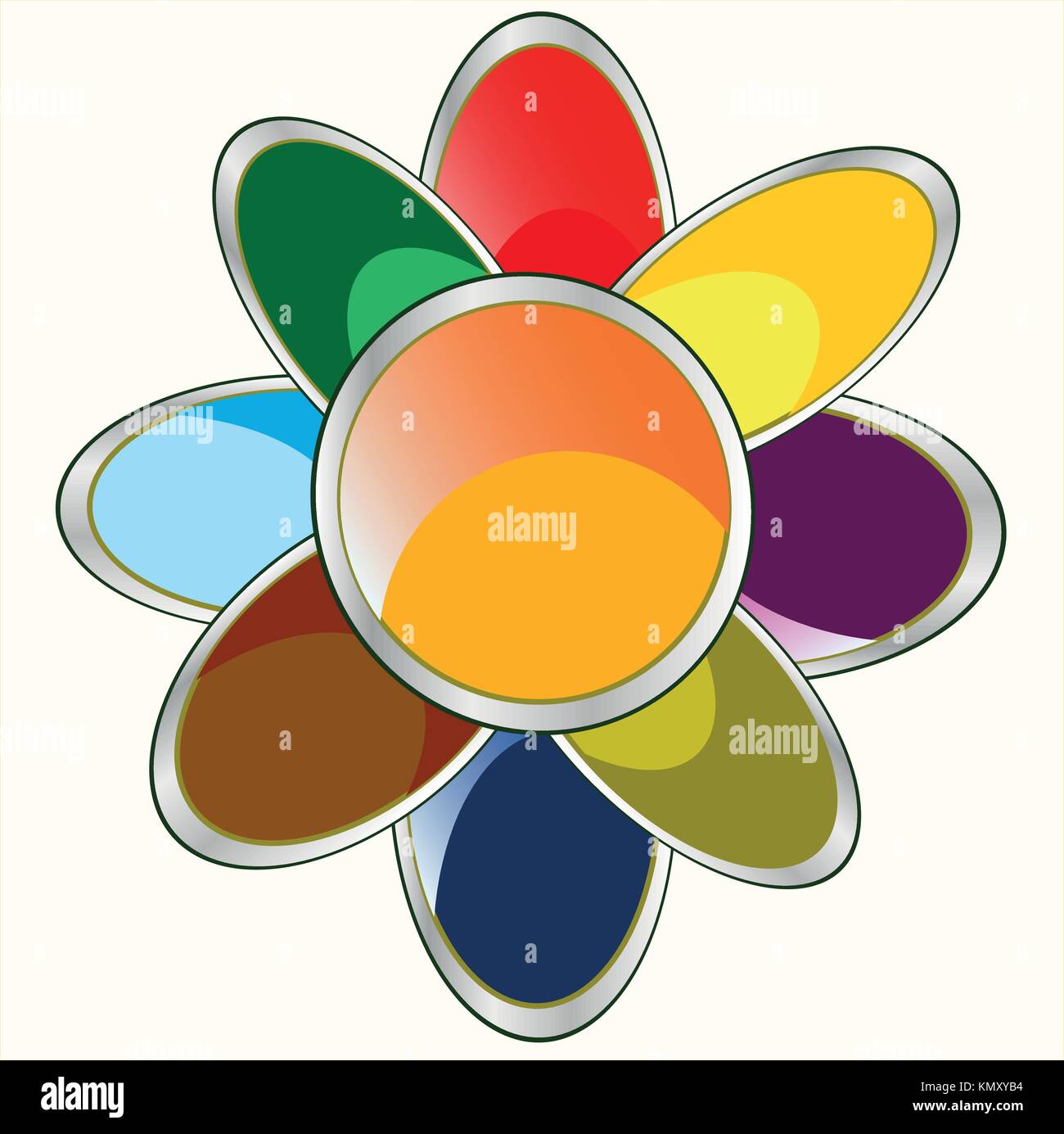 Flower daisywheel varicoloured Stock Vector Image & Art - Alamy