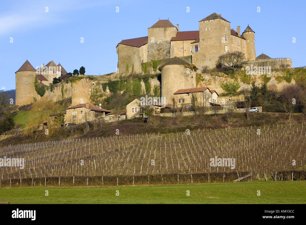 Berze castle or fortress of berze le chatel hi-res stock photography ...