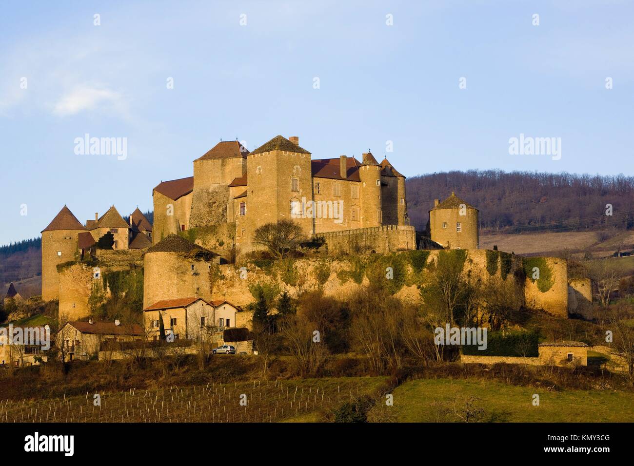 Berze castle or fortress of berze le chatel hi-res stock photography ...