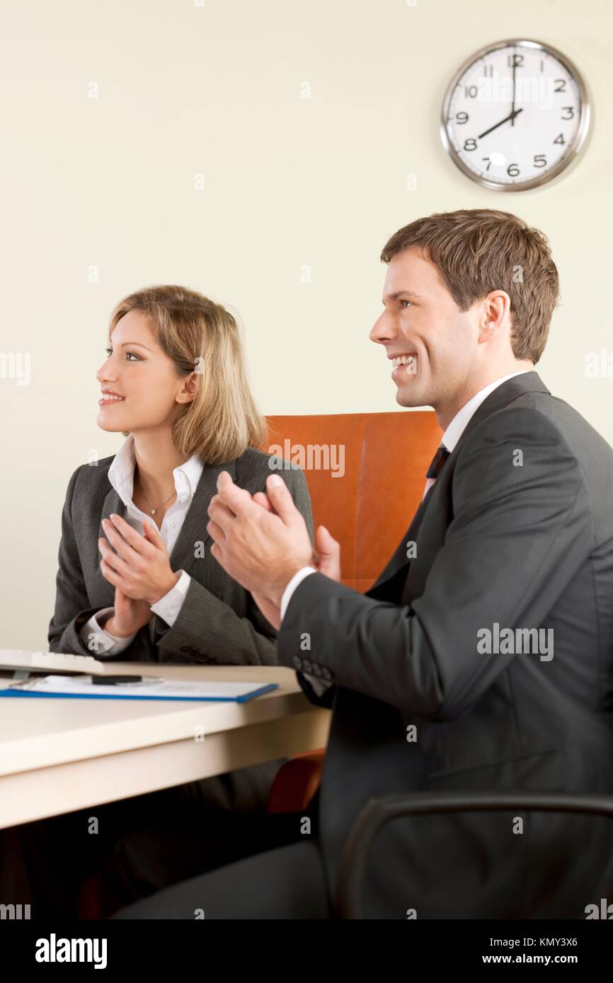 Business people clapping Stock Photo - Alamy