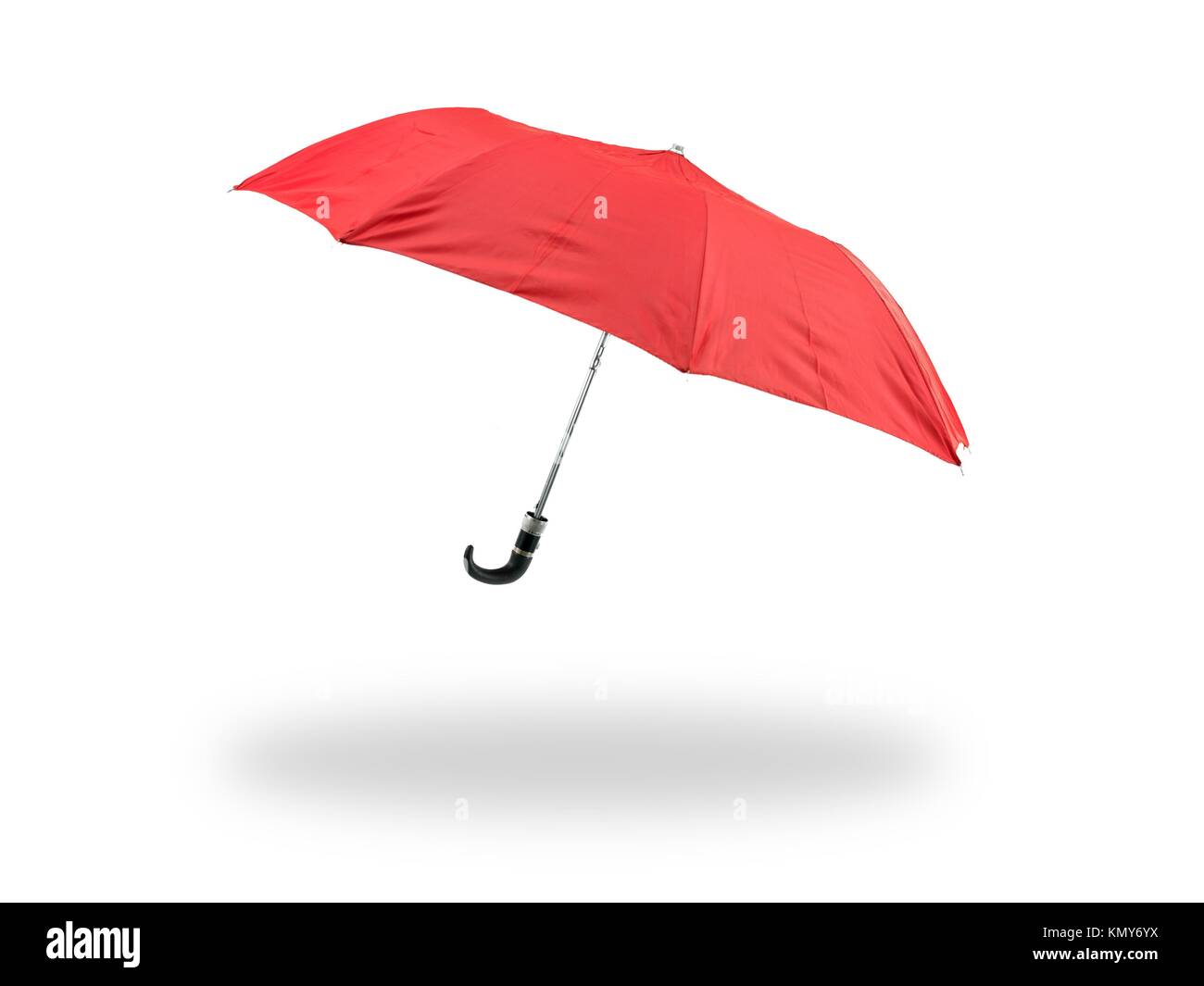 A red umbrella isolated against a white background Stock Photo - Alamy