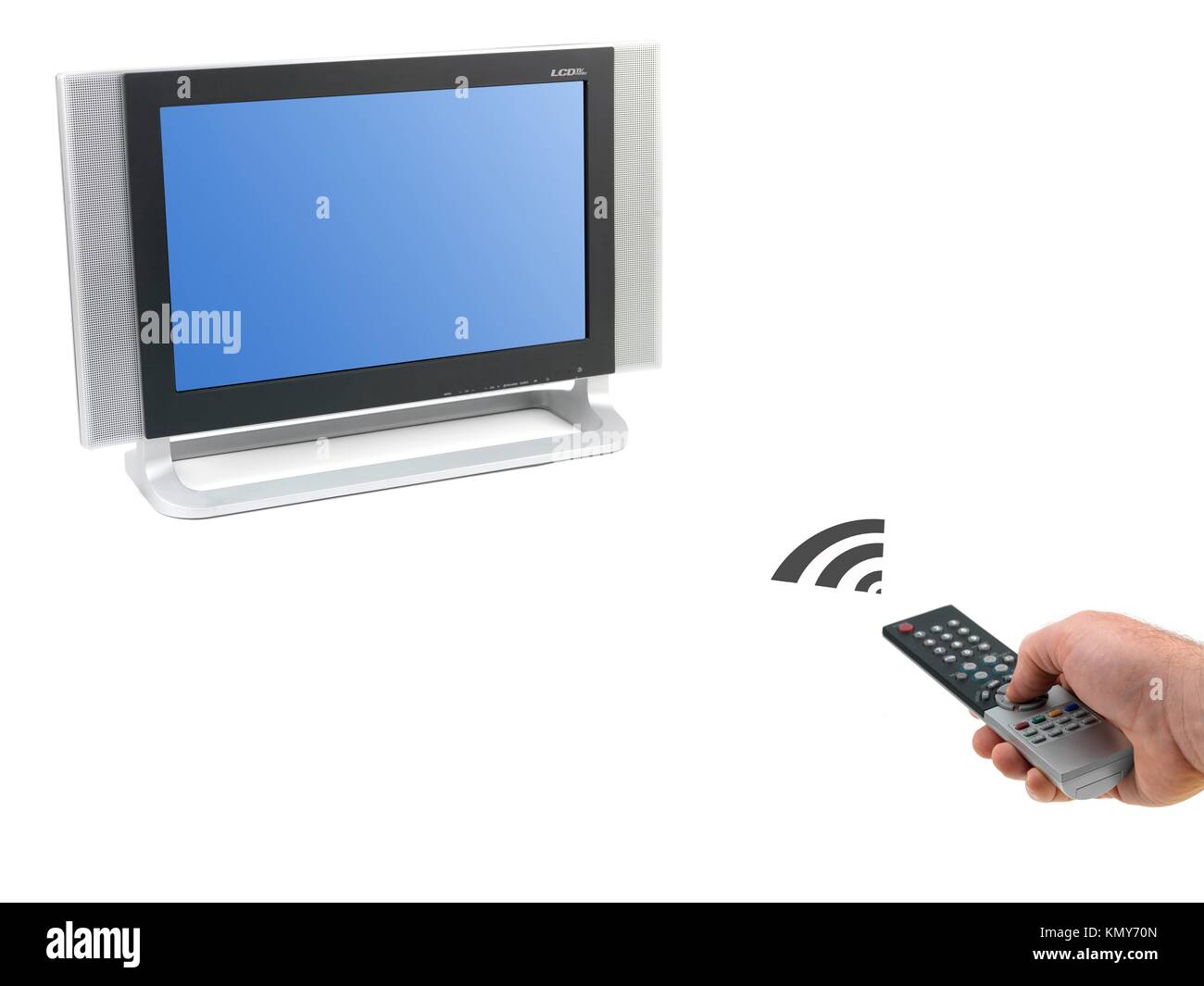 A LCD TV monitor isolated against a white background Stock Photo - Alamy