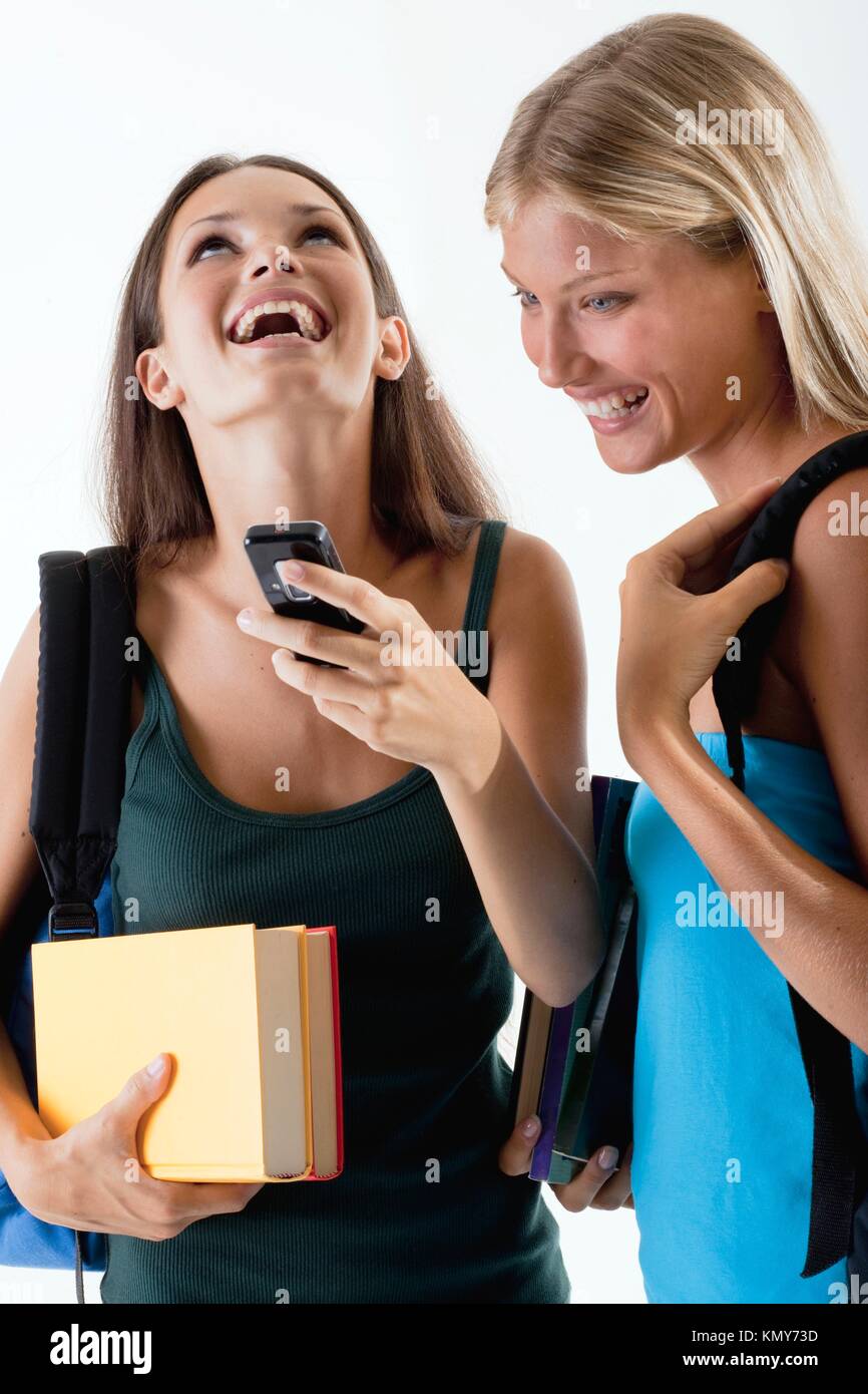 Happy students ready for school Stock Photo - Alamy
