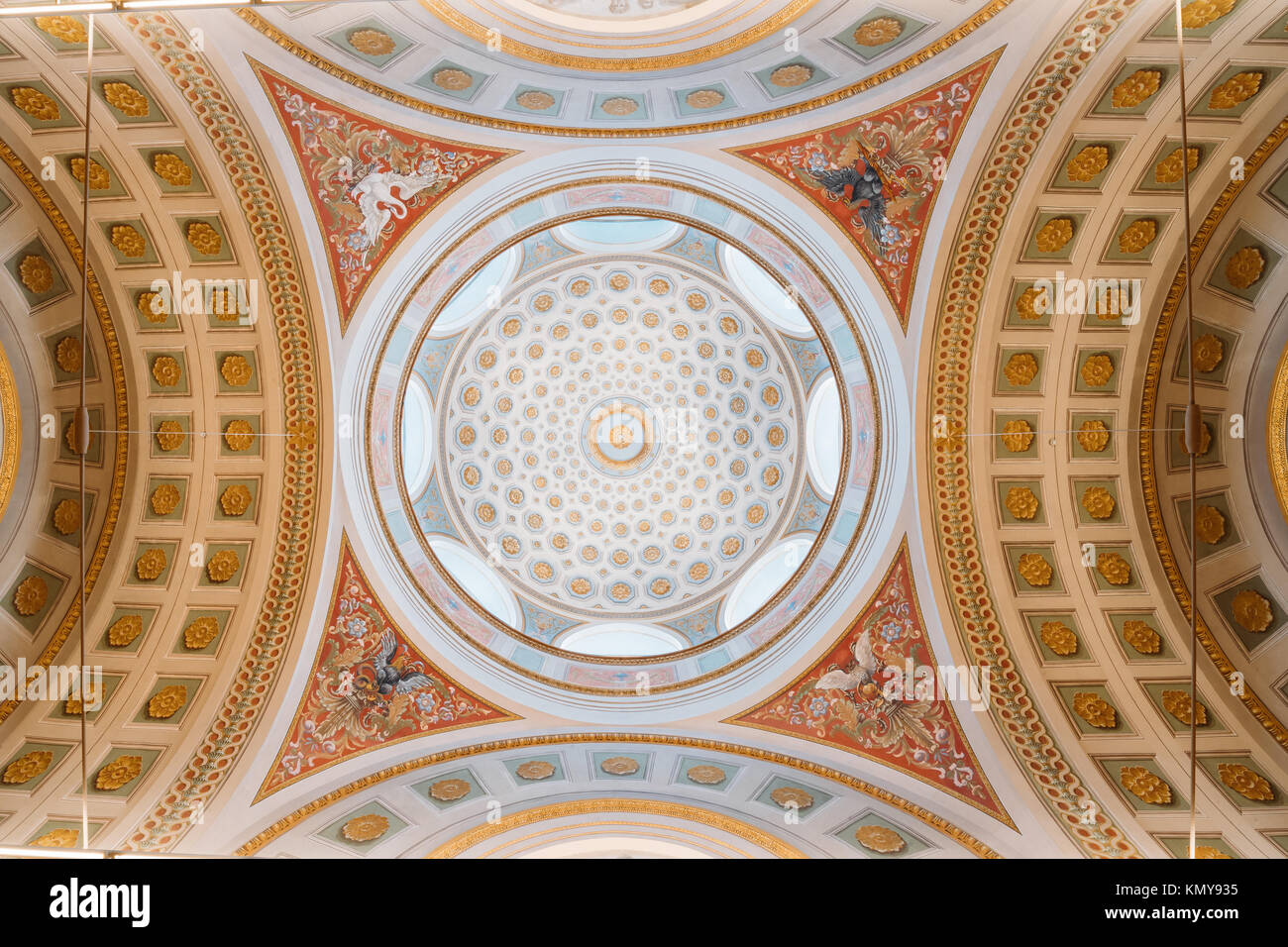 Helsinki, Finland. Art Painting Of Ceiling Of Dome Hall In The National ...