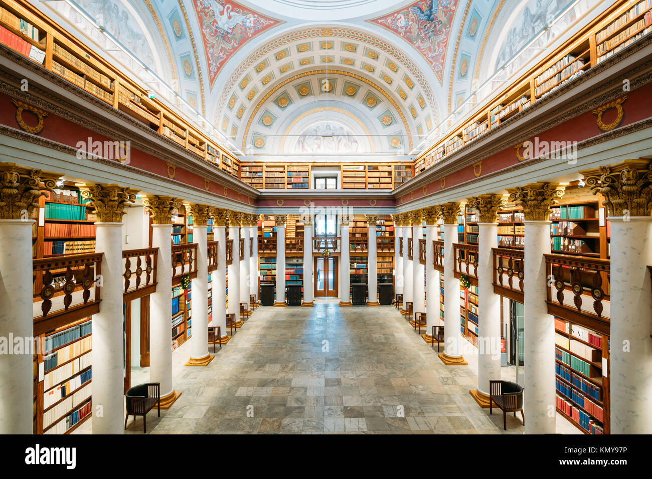 Helsinki, Finland. Hall In The National Library Of Finland Stock Photo ...
