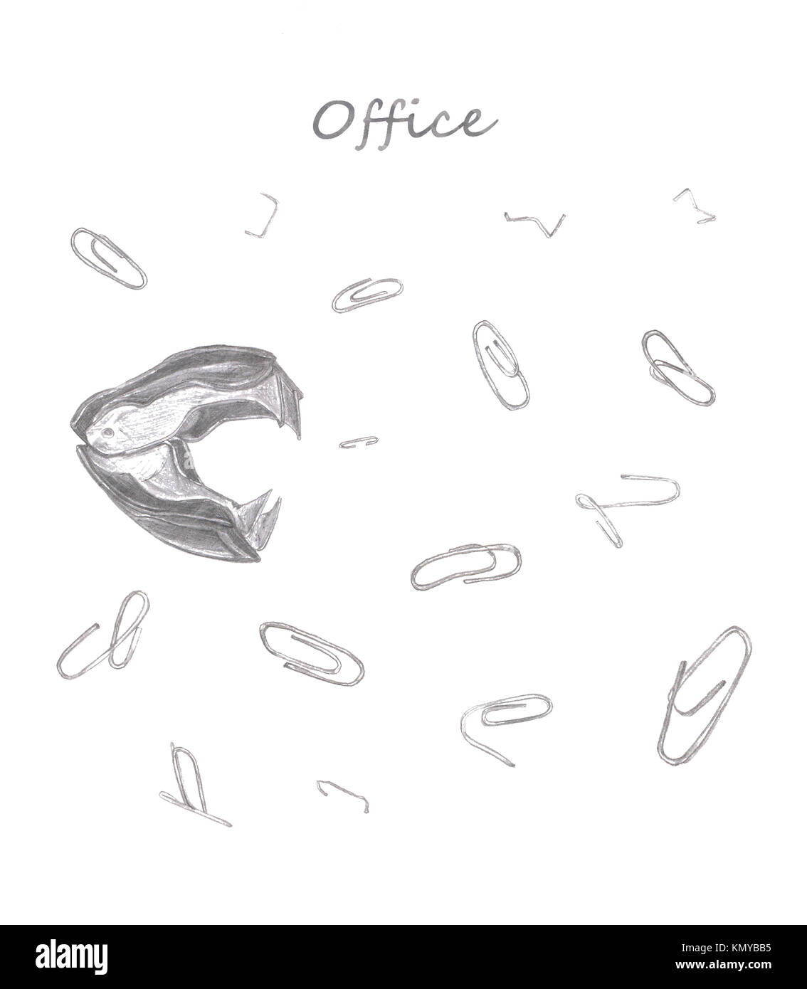 Hand draw graphite illustration on white background Stock Photo - Alamy