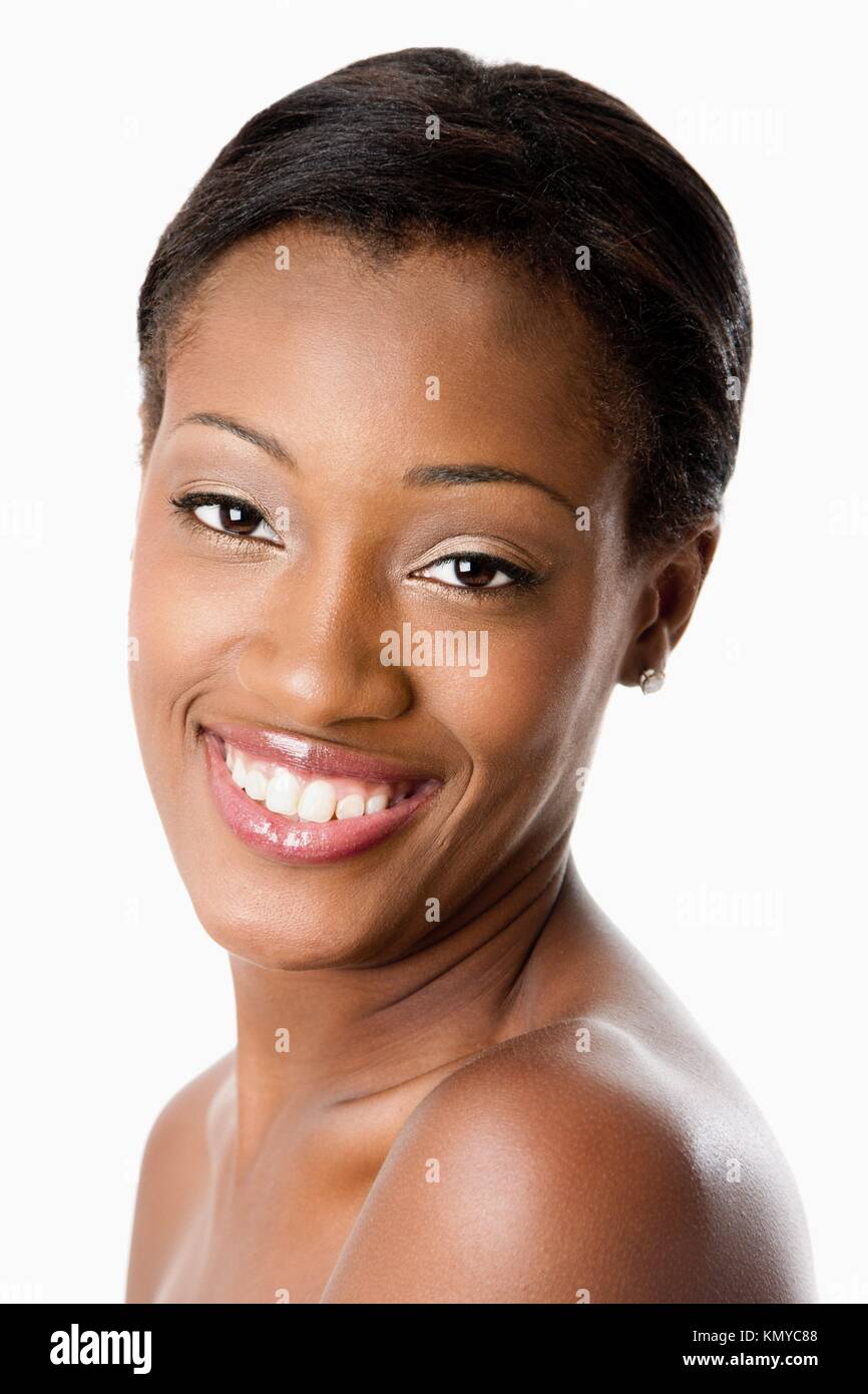 Happy smiling woman pimple acne hi-res stock photography and images - Alamy