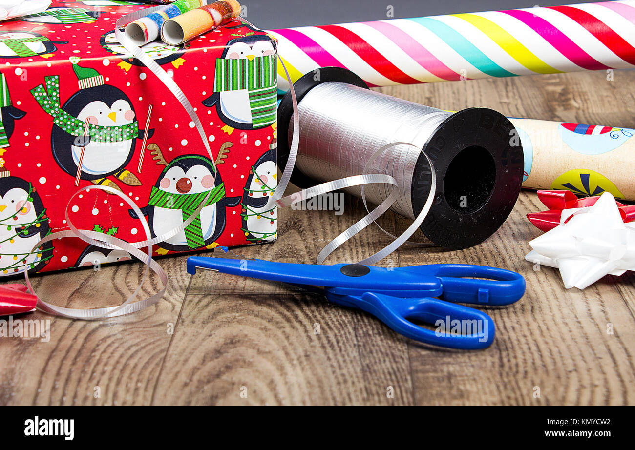 Christmas wrapping paper background hi-res stock photography and images ...