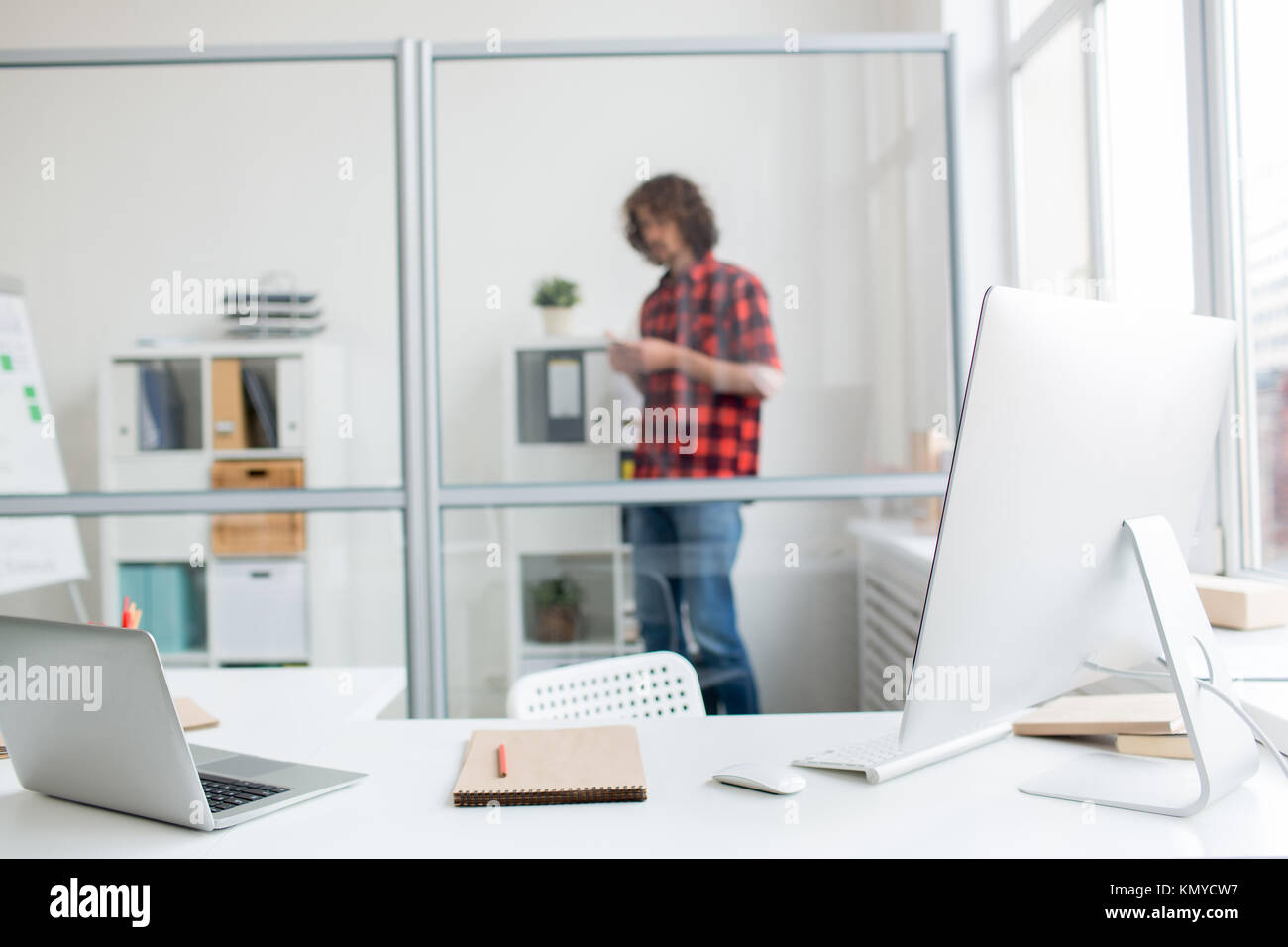 Workplace of manager Stock Photo - Alamy