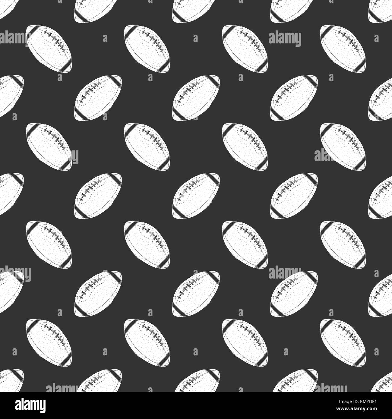 Football, rugby ball seamless pattern hand drawn sketch, vector ...