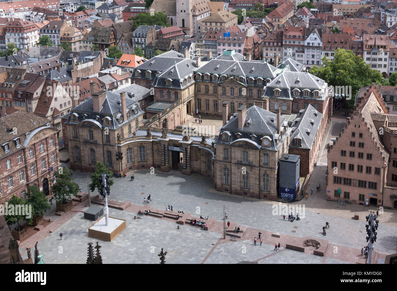 An aerial view of the Palais Rohan, Strasbourg, as seen from Strasbourg ...