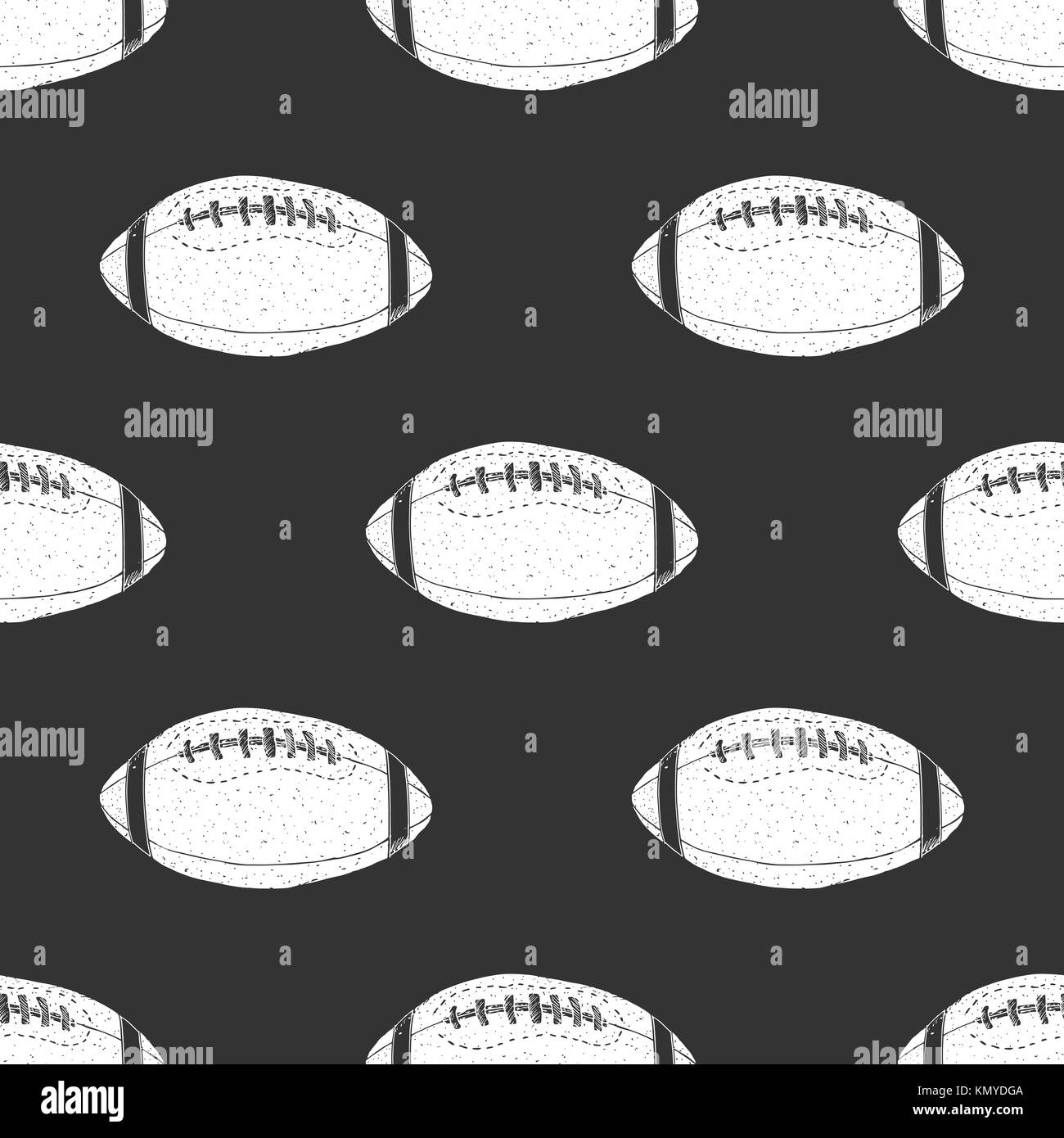 Football, rugby ball seamless pattern hand drawn sketch, vector ...