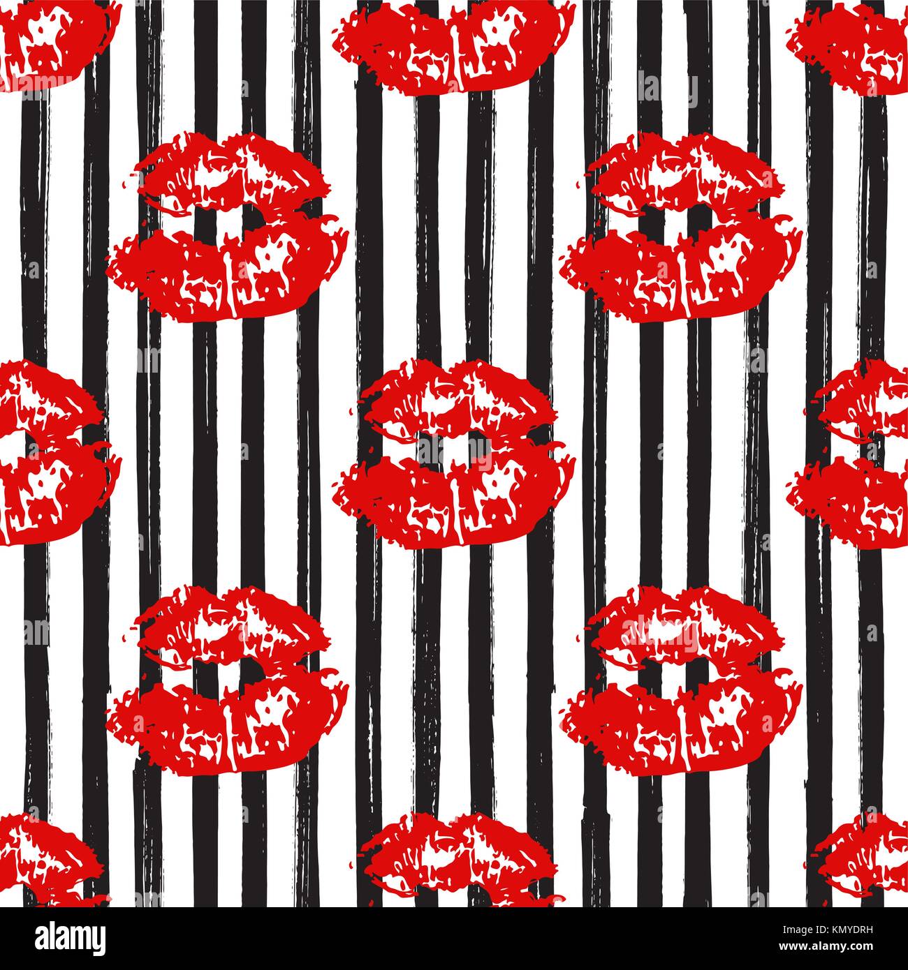 Kiss, Lips Seamless Pattern background. Vector Illustration isolated on ...