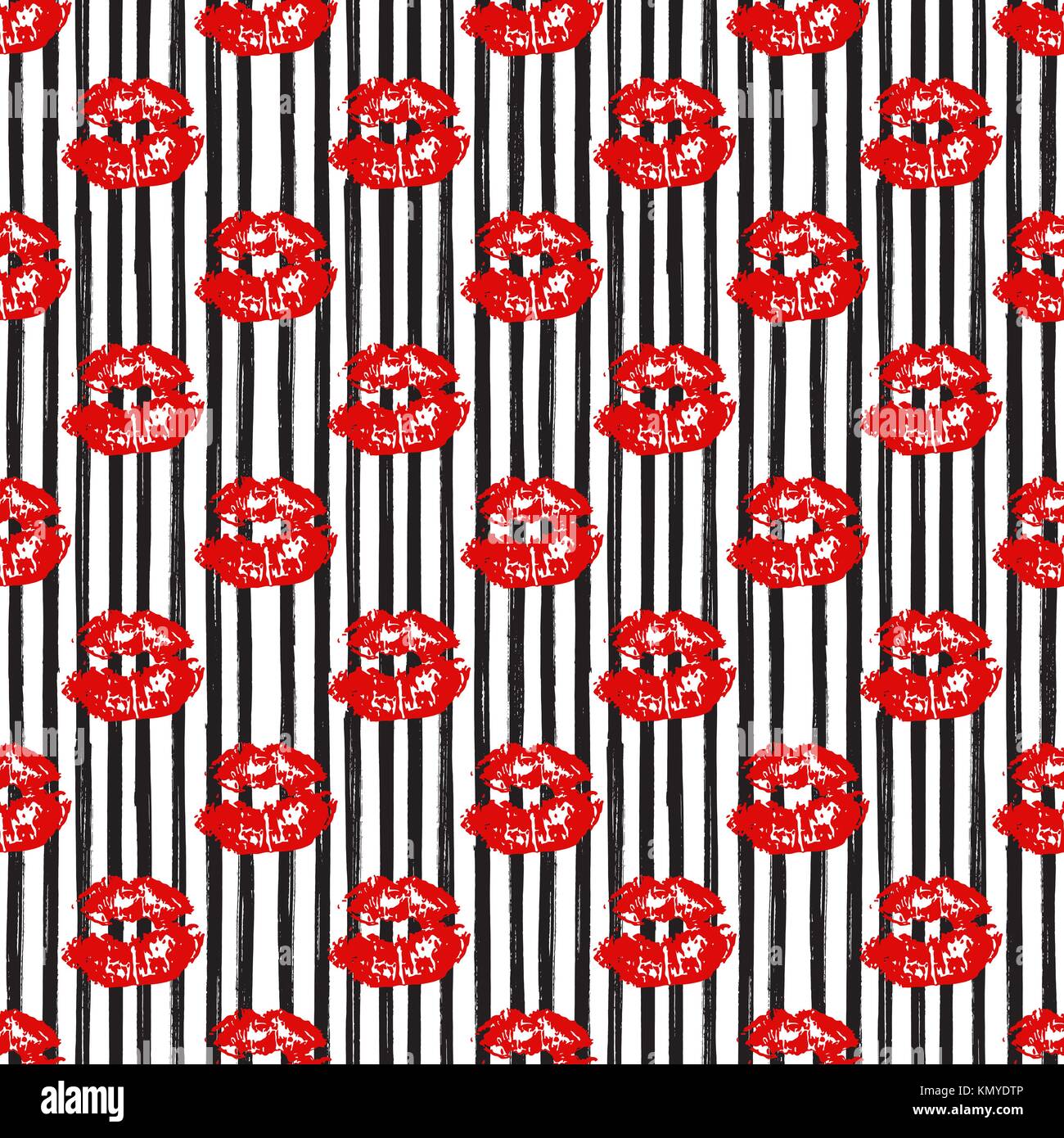 Kiss, Lips Seamless Pattern background. Vector Illustration isolated on ...