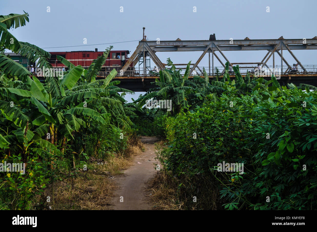 Bai Cat Island in the middle of the Red River running through Hanoi ...