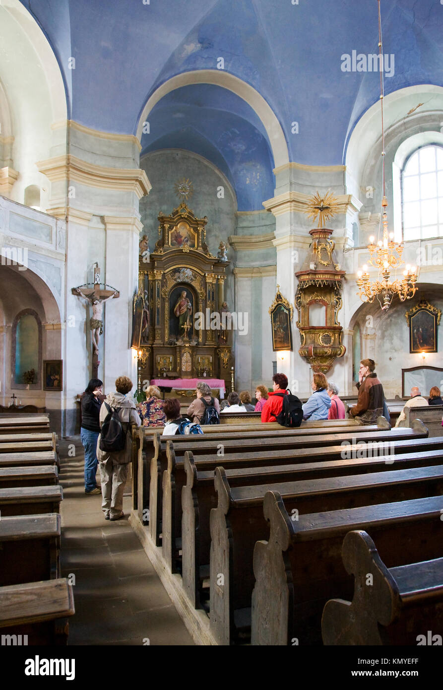 baroque church by arch. Dientzehofer, Bozanov village, Czech republic / kostel sv. Mari ...