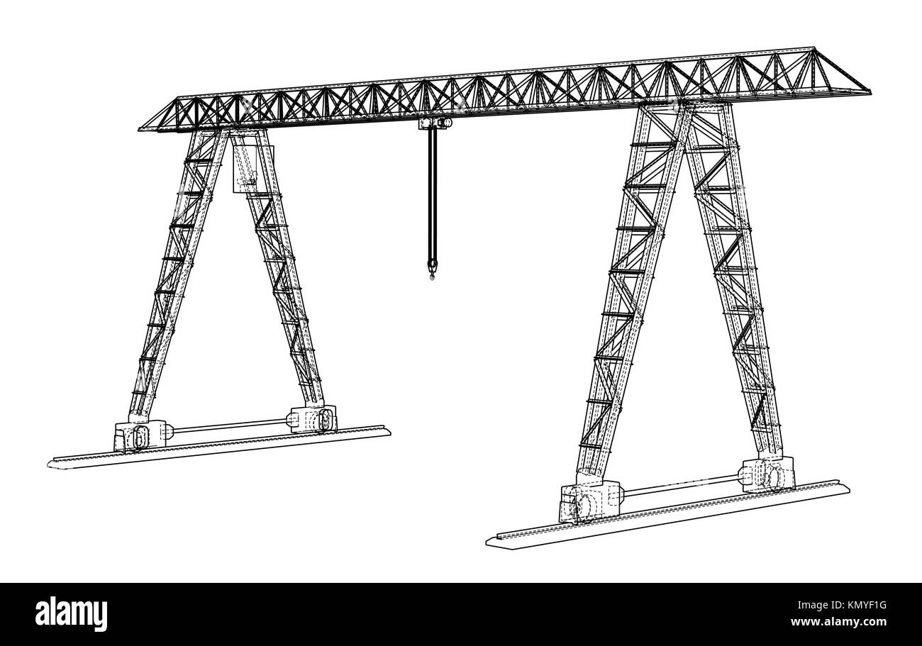 Gantry crane. Wire-frame. Vector EPS10 format Stock Vector Image & Art ...
