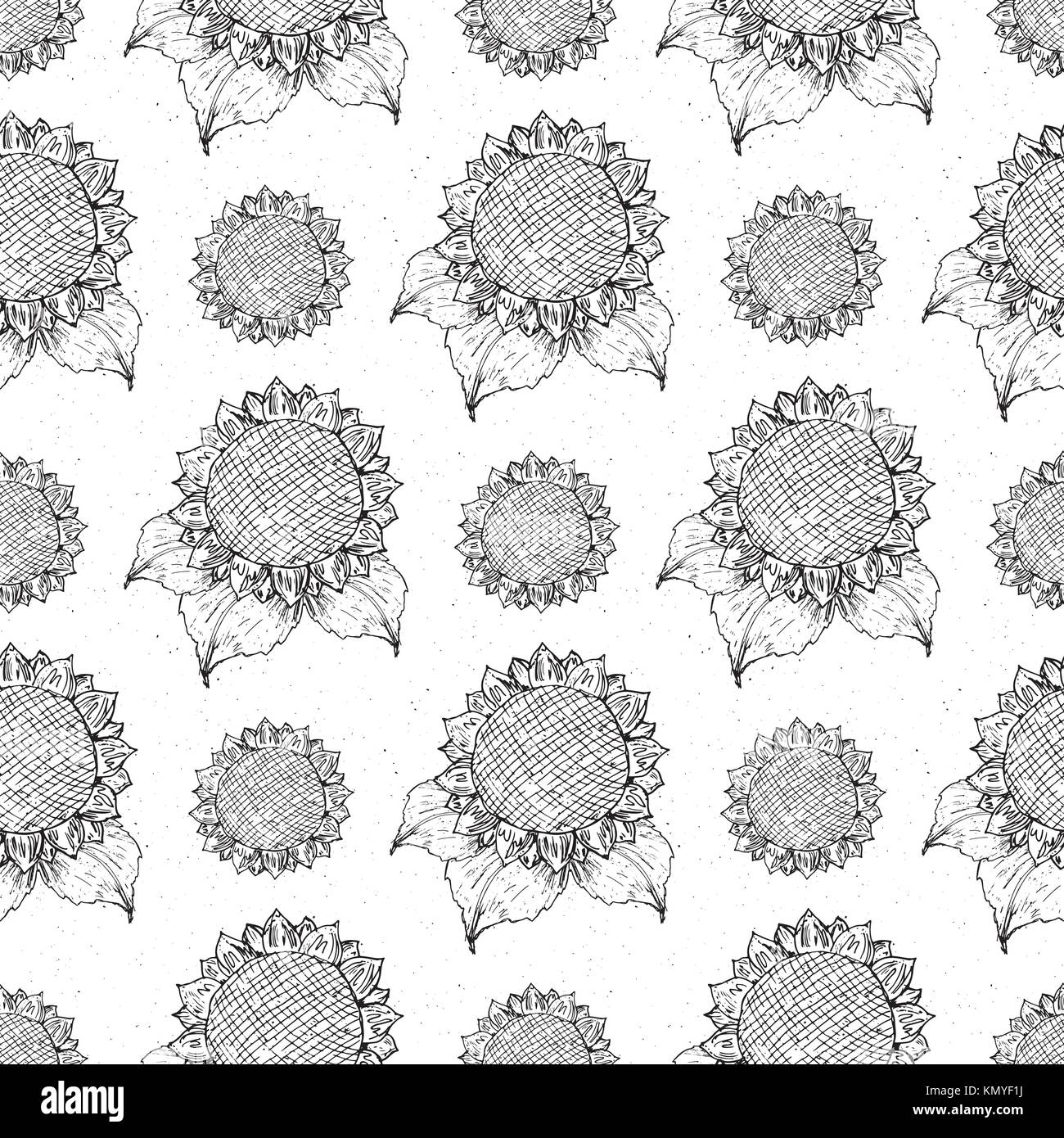 Sunflower seamless pattern hand drawn sketch, background, typography ... Sunflower seamless pattern hand drawn sketch, background, typography ...