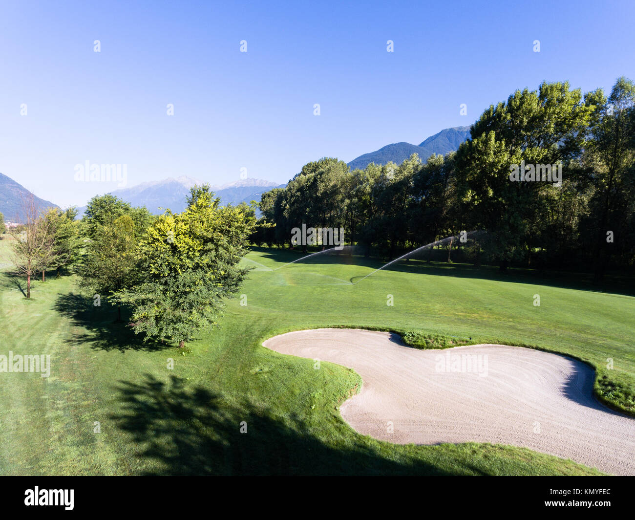 Golf park - Aerial view Stock Photo - Alamy