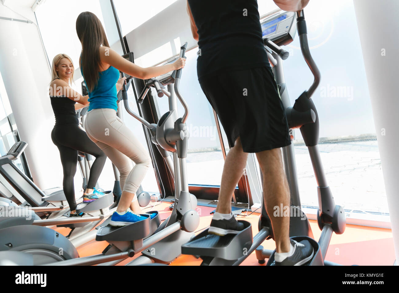 People training in gym Stock Photo - Alamy